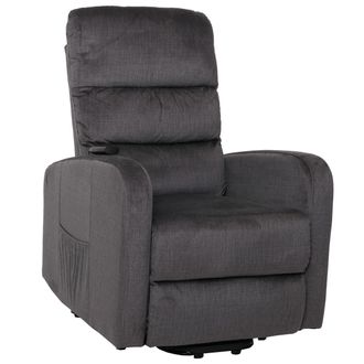 Mendler Fernsehsessel HWC-K62, Sessel Relaxsessel TV-Sessel, Liegefunktion Aufstehhilfe elektrisch, Metall Chenille - dunkelgrau