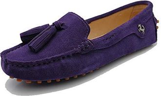 Minitoo Femme Gland Suede Cuir Loafers Mocassins Chaussures dété pour Violet EU 38