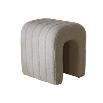 Giga Meubel Hocker Taupe Bouclé Sera