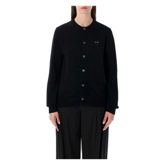 Comme Des Gar&ccedil;ons Femme, Pulls, Noir, Taille: 38 FR Cardigan en laine avec coeur en cristal