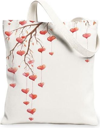 Generic Sacs fourre-tout romantiques en toile, motif floral vintage, sacs d&eacute;picerie r&eacute;utilisables, l&eacute;gers et lavables en toile avec bandouli&egrave;re, blanc, 13x15 