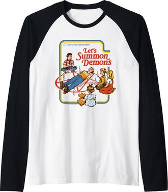 Steven Rhodes Lets Summon Demons Occult Retro Vintage Funny Adult Humor Raglan