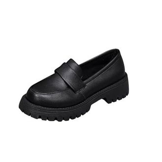 Generic Mocassins &agrave; enfiler &agrave; talon &eacute;pais pour femme - &Eacute;l&eacute;gants et classiques - Bout rond - Antid&eacute;rapants - Confortables - Chaussures de marche, travail, bure