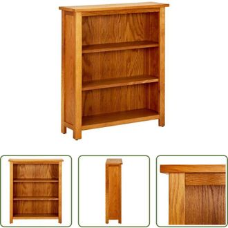 vidaXL B&uuml;cherregal Eiche - B&uuml;cherregal 3 F&auml;cher 70x22,5x82 cm Massivholz Eiche