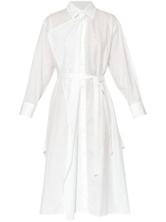 Yohji Yamamoto robe &agrave; design crois&eacute; - Blanc