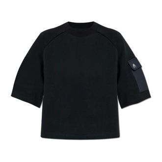 Moose Knuckles Femme, Tops, Noir, Taille: 40 FR T-shirt avec poche sur la manche