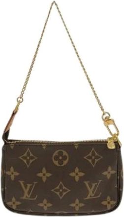 Louis Vuitton Pre-owned Mini Pochette Accessoires Monogram Pouch - Femme - Pre-owned - Brun - Taille: ONE Size