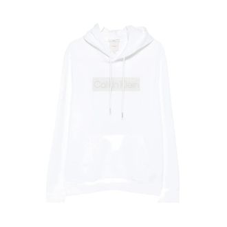 Calvin Klein Logo Patch Hoodie - - Sweatshirts & Hoodies - Herren - Wei&szlig; - S