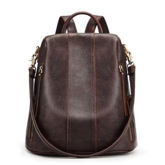 S-Zone Sac &agrave; dos femme, 4 marron fonc&eacute;, M, R&eacute;tro