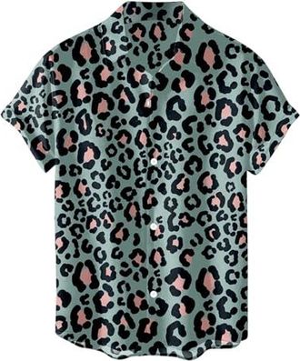 Generic Chemise hawa&iuml;enne pour homme amusante et tendance avec palmiers tropicaux - Chemise d&eacute;t&eacute; boutonn&eacute;e &agrave; manches courtes - Style d&eacute;contract&eacute; - Motif flora