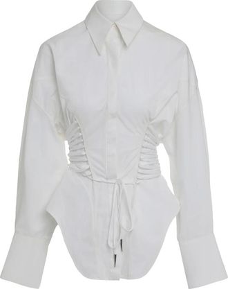 MUGLER Femme, Blouses et Chemises, Blanc, Taille: 34 FR Cotton Shirt