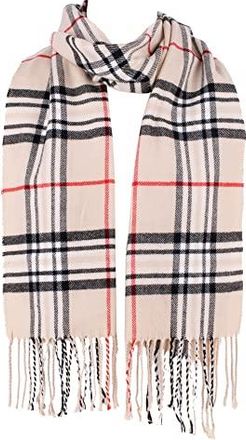 Hat To Socks Écharpe dHiver Classique à Carreaux Super Douc Chaude et Élégante pour les Femmes et les Hommes (Beige)