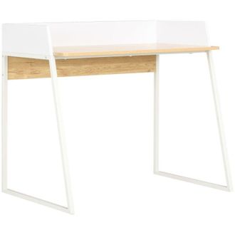 vidaXL Vidaxl - Bureau Blanc et ch&ecirc;ne 90 x 60 x 88 cm