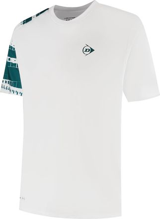 Dunlop Herren Tee - Wei&szlig;/Shaded Spruce | Performance Tennis/Padel T-Shirt