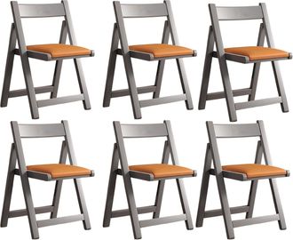 Generic Set mit 6 stapelbaren Klappstühlen, bequeme platzsparende Stühle für Zuhause, Büro, Events & Hochzeiten - vielseitig & stylische Sitzlösung