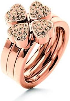 Folli Follie Bague pour femme en acier inoxydable de la marque, couleur rose, taille 56 (référence : 3R0T064RS), Estándar, Métal, Aucune pierre précieuse