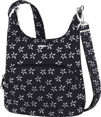 Travelon Klassische Kuriertasche mit Diebstahlschutz, Ein kleiner Blumenaufdruck., Einheitsgröße