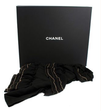 Chanel Black & Gold Tiered Chain Trimmed Scarf Top