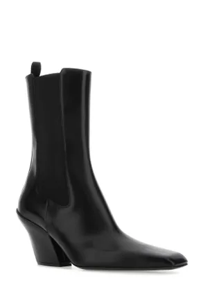 Prada Womens Black Leather Ankle Boots F0002 Stivali