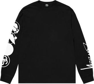 St&uuml;ssy pigment dyed long-sleeved T-shirt - Schwarz