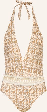 Watercult Watercult Neckholder-Badeanzug Coastal Bohemia beige