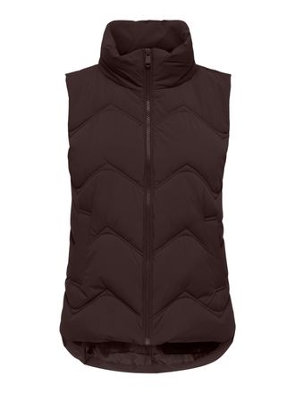 Jacqueline de Yong Steppweste JDY JDYPOWER SHORT WAISTCOAT OTW HAB, Damen, Gr. XS, braun (chocolate torte), Steppware, Obermaterial: 100% Polyester, unifarben, Po-bedeck