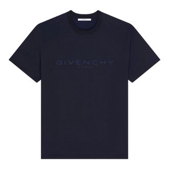 Givenchy Paris Jacquard T-Shirt - - Tops - Herren - Blau - S