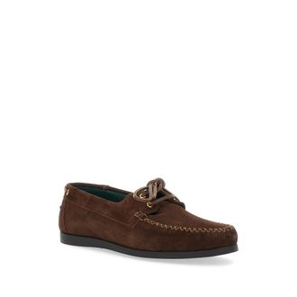 Vinny&rsquo;s Lace-Up Suede Loafer - Brown