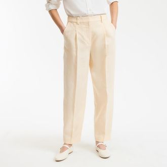 La Redoute Collections Pantalon Cigarette &Agrave; Pinces En Lin