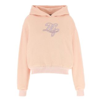 Dolce & Gabbana Honeycomb Baumwoll-Hoodie - - Sweatshirts & Hoodies - Damen - Rosa - XS