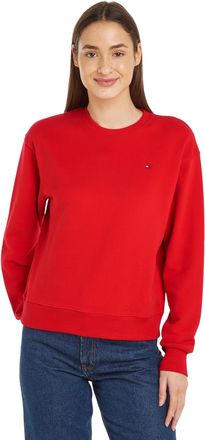 Tommy Hilfiger Damen Sweatshirt ohne Kapuze, Rot (Fierce Red), XXL