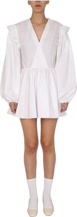 Patou Femme, Robes, Blanc, Taille: 36 FR Volume Sleeve Dress