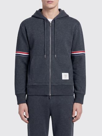 Thom Browne Baumwoll-Kapuzenjacke mit Rei&szlig;verschluss, Kordelzug und Flag-Detail