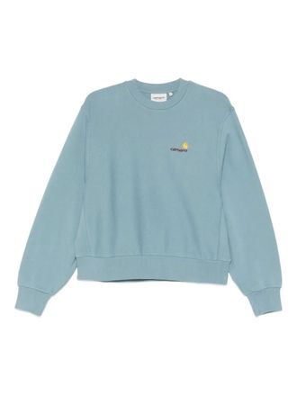 Carhartt Work in Progress sweat &agrave; logo brod&eacute; - Bleu