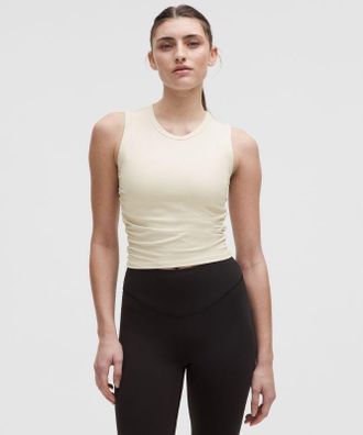 lululemon All It Takes Geripptes Tanktop aus Nulu f&uuml;r Frauen - Gr&ouml;&szlig;e 10 in Light Ivory