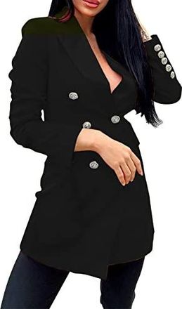Generic L9WEI Blazer &agrave; manches longues pour femme - Veste &eacute;l&eacute;gante - Coupe ajust&eacute;e - Pour femme - Printemps - Temp&eacute;rament - Mode - Couleur unie - Laser - Blaz