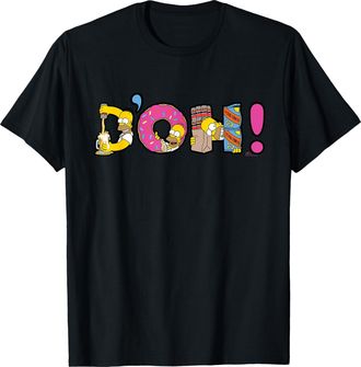 The Simpsons Homer Simpson Beer and Donuts Letters DOH! T-Shirt
