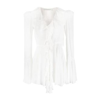 Philosophy di Lorenzo Serafini T&uuml;ll-R&uuml;schenbluse - - Blouses & Shirts - Damen - Wei&szlig; - S