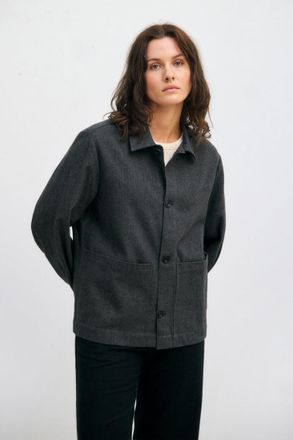 Rotholz Damen vegan Jacke Herringbone Grau