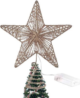 Generic LED Weihnachtsbaumster-Topper - Batteriebetriebenes Glitzerndes Baumlicht-, Harmonische Integration, Heller Feiertagsschmuck | F&uuml;r Hochzeitsfeier B&uuml;ro