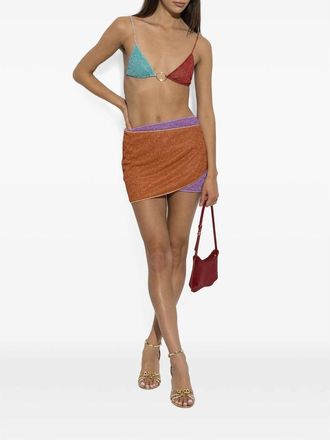 Os&eacute;ree Lurex Mini Skirt - Brown