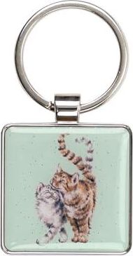 Wrendale Designs Porte-cl&eacute;s chat &laquo; Feline Good &raquo;, Vert, 40mm x 80mm