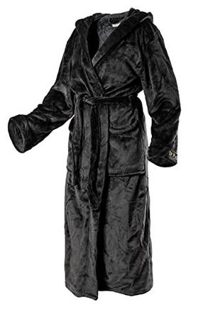 Di Ficchiano Peignoir &agrave; capuche unisexe pour homme et femme Douillet V&ecirc;tement de nuit en microfibre &eacute;l&eacute;gante Kimono avec choix de couleurs et de tailles XXS 5XL Ba