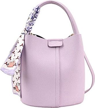 Generic Sac à bandoulière en cuir souple pour femme avec pochettes, sac à main à bandoulière tendance, violet, Medium