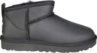 UGG Stiefel - Classic Ultra Mini Lthr Boot - Gr. 36 (EU) - in Grau - für Damen
