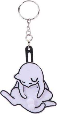 Generic Porte-cl&eacute;s amusant avec oeufs et chats rotatifs, pour sac &agrave; main, cadeau, blanc, taille unique