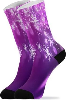 Generic Flocon De Neige De Rêve Chaussettes Femme Évacuant LHumidité Crew Socks Décontractés Chaussettes Sport Pour Adulte Ado Course 40Cm