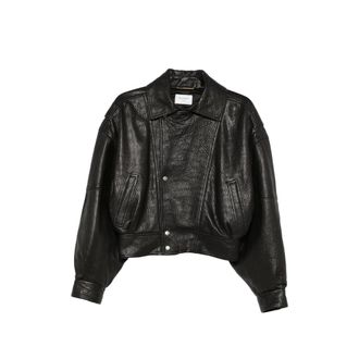 Saint Laurent Grained Leather Bomber Jacket