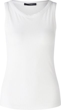 Oui Damen Top FILIZ elastische Viskoserippe schmal geschnitten Uni
