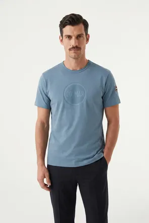 Colmar T-Shirt COLMAR MENS T-SHIRT, Herren, Gr. XXL, blaugrau, Jersey, Obermaterial: 100% Baumwolle, unifarben, regular fit normal, Rundhals, abgesteppte Kan